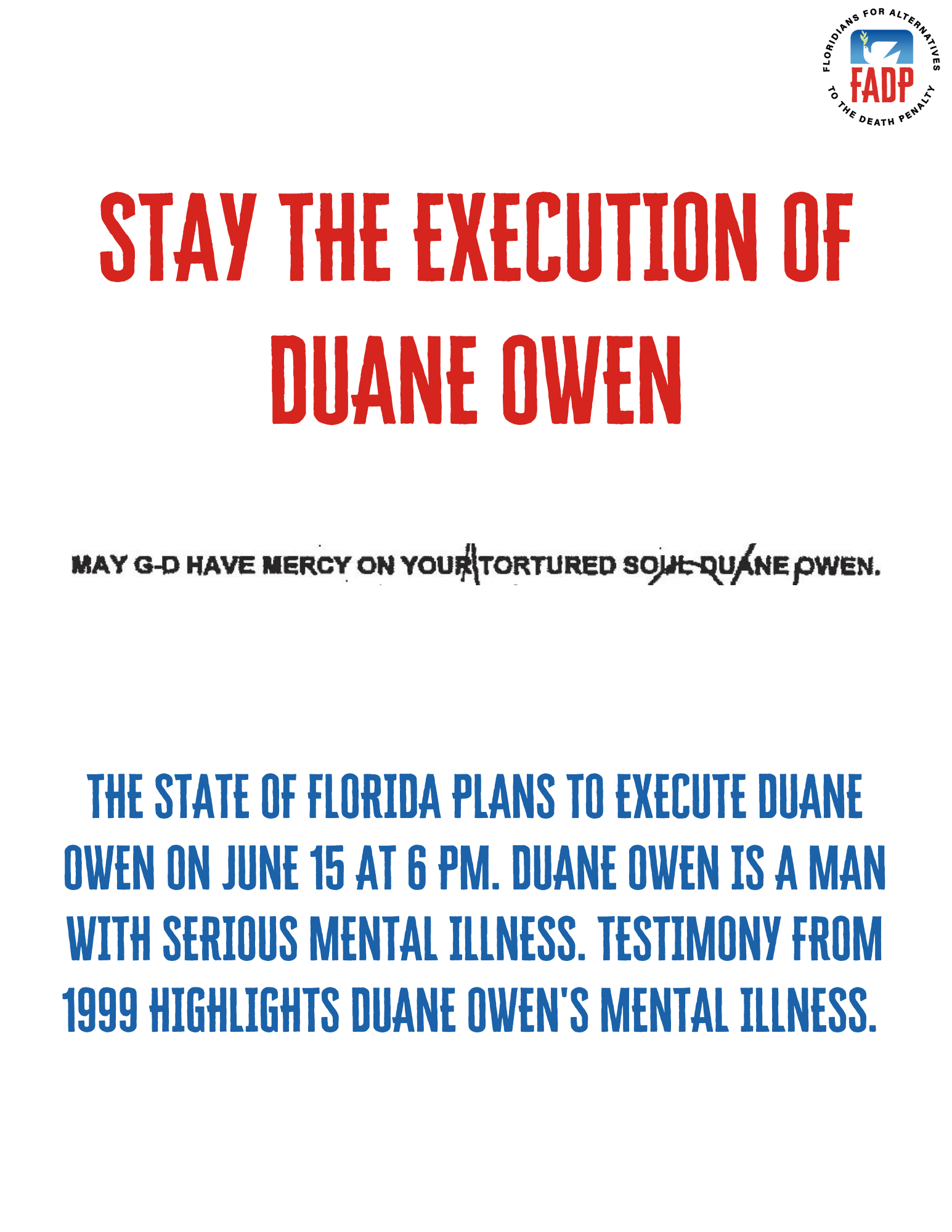 Duane Owen's Mental Health History: Evidence from 1999 - Floridians for ...