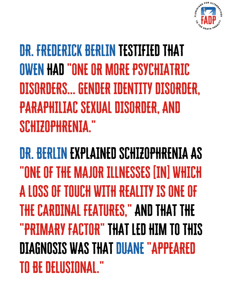 Duane Owen's Mental Health History: Evidence from 1999 - Floridians for ...